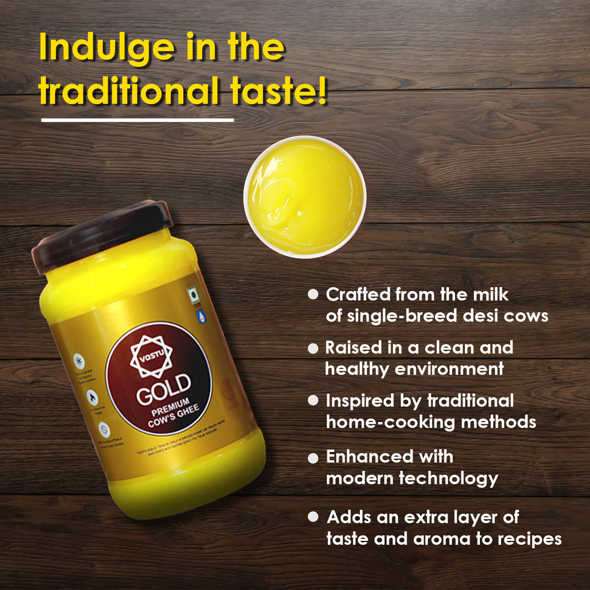 Vastu Cows Gold Ghee JAR (Pack of 1) – Shree Radhe Dairy Farm & Foods Ltd